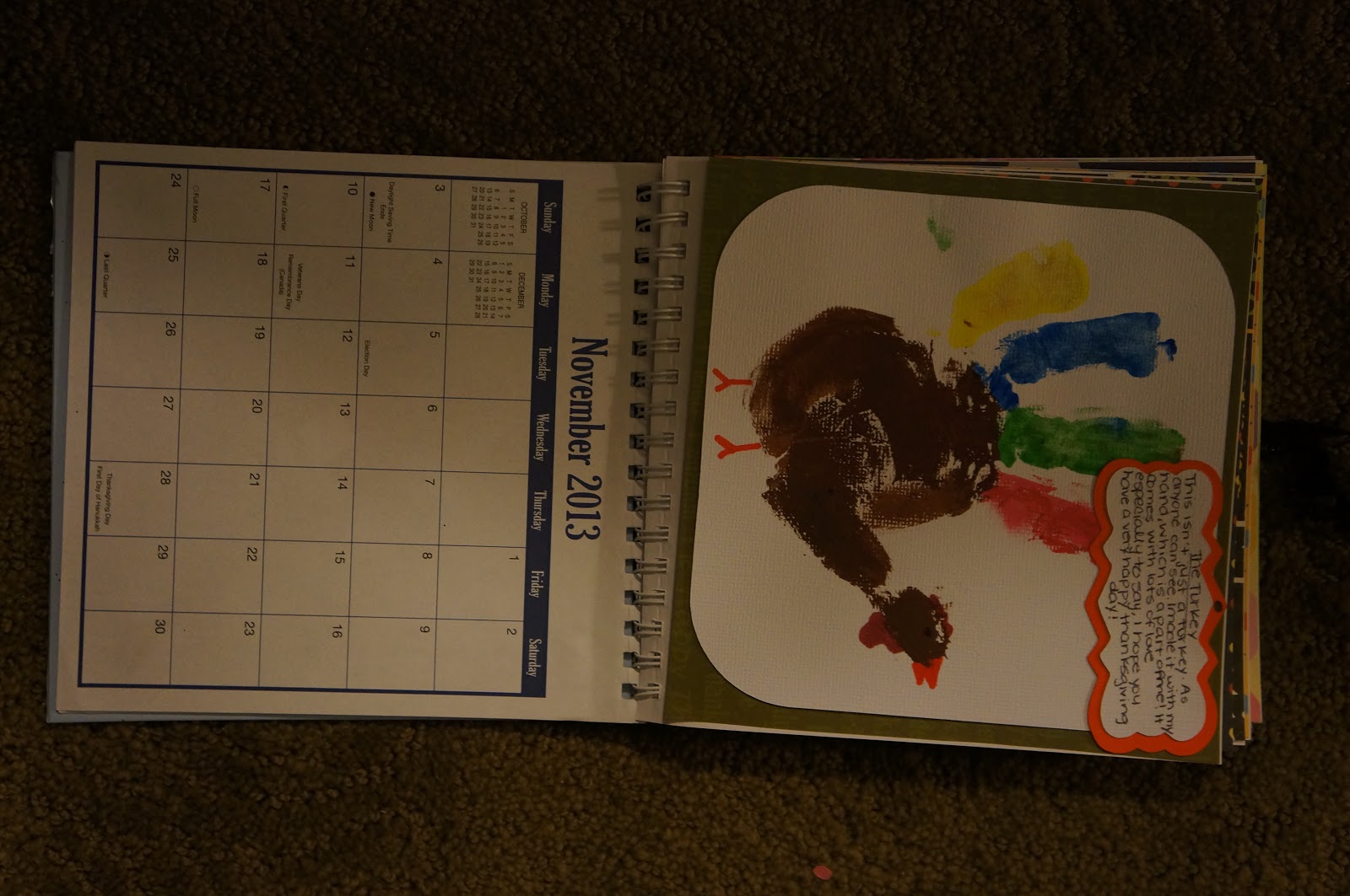 Making my Kids' day special 1 day at a time!: DIY Handprint Calendar