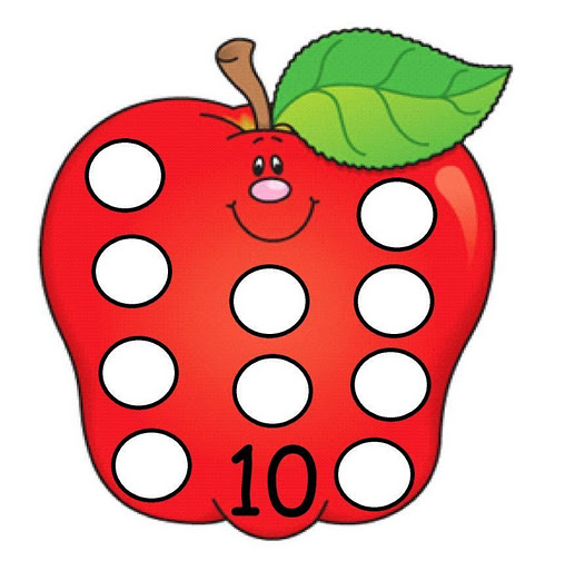 Educando con amor: Láminas de números con manzanas