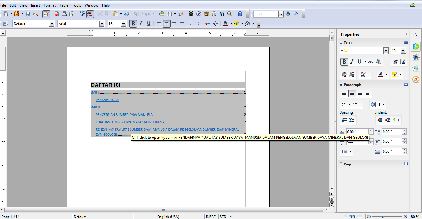 Cara Membuat Hyperlink Daftar Isi Pada Apache OpenOffice - bagus3d