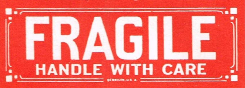 Vintage Red Mailing Labels with Fragile Stickers by Hallmark of Canada ...