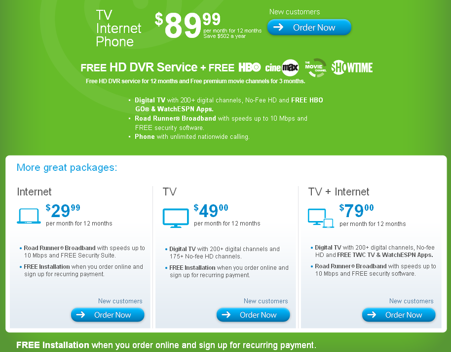 Ruminations on TWC Road Runner Broadband Internet and TV Services in ...