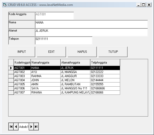 Membuat Crud Vb 6.0 Database Access - Java Media Kita Membuat Crud Vb 6.0 Database Access - Java Media Kita