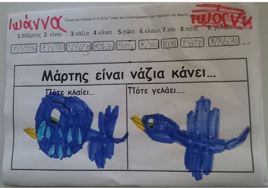 ...Το Νηπιαγωγείο μ' αρέσει πιο πολύ.: Μάρτη Μάρτη μου καλέ...Με ...