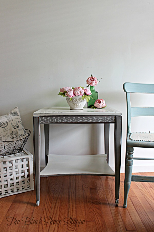 Side Table Painted in French Linen and Old White