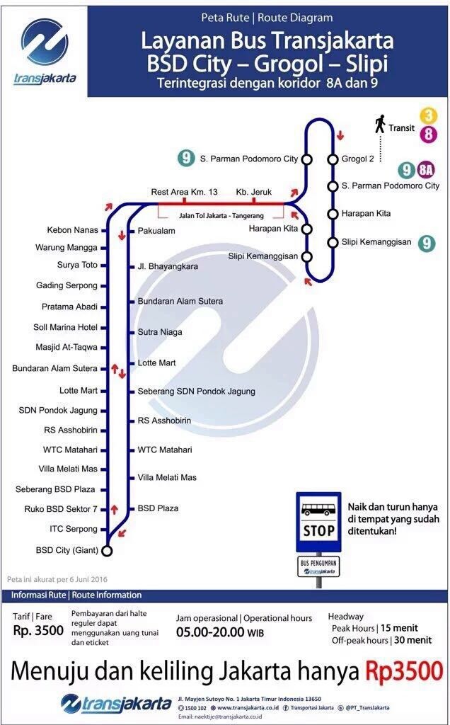 Info Ceria: Layanan Bus Transjakarta BSD City - Grogol - Slipi