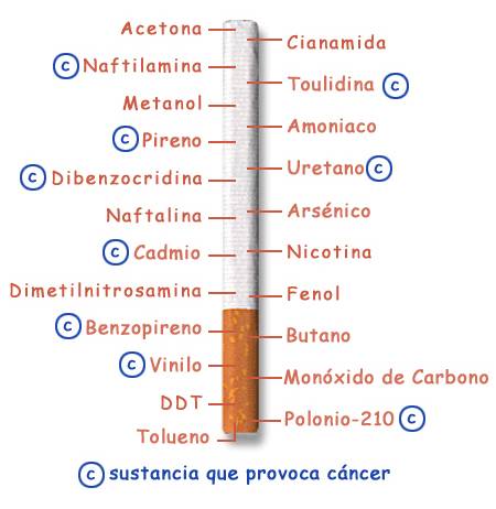 El Cigarro: Componentes dañinos del cigarrillo