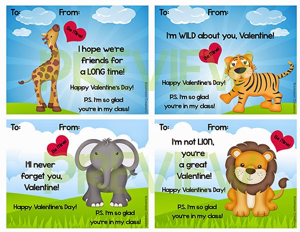 Johnson Creations: Zoo Animals Valentines
