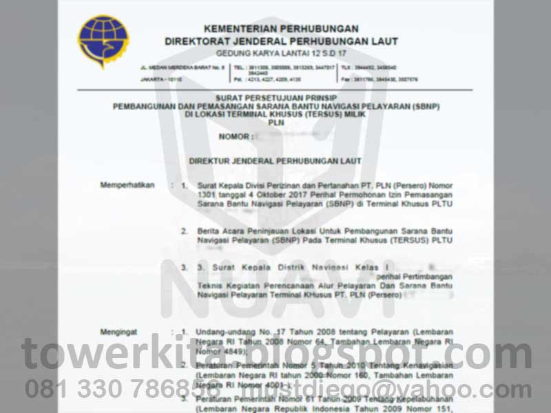Ijin Prinsip dan Registrasi SBNP - tower komunikasi radio tv menara ...