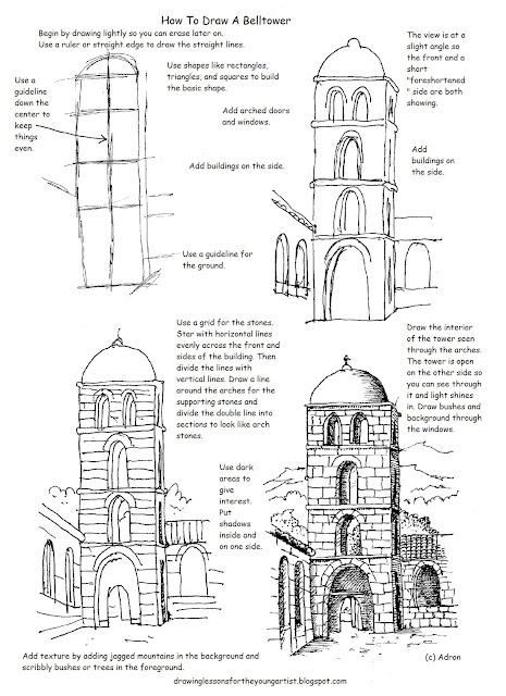 Church Bell Tower Drawings