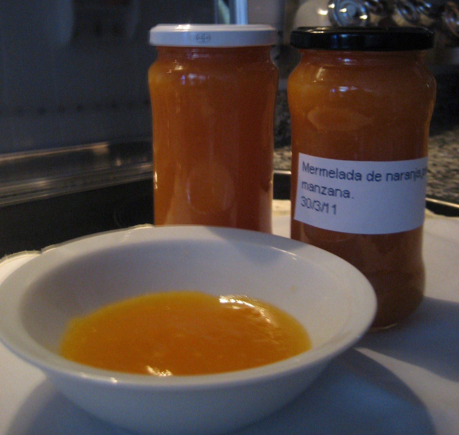 Cocinando para mis peques: Mermelada de naranja-pera y manzana. Microondas