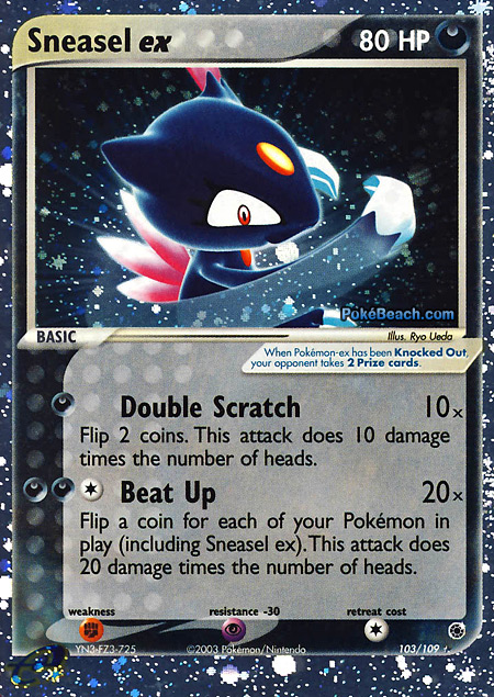 Sneasel ex -- EX Ruby and Sapphire Pokemon Card Review ...