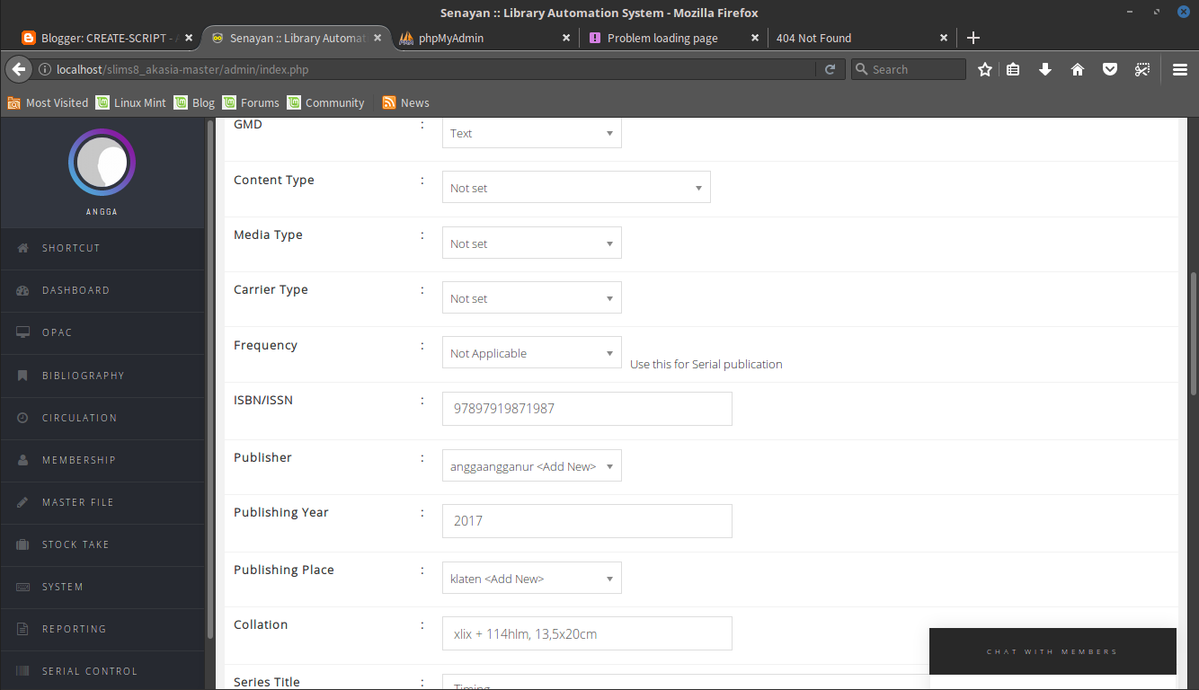 Project Slims : Input Buku di Arsipus (Dinas Arsip dan Perpustakaan) - CREATE-SCRIPT - ANGGA BLC ...