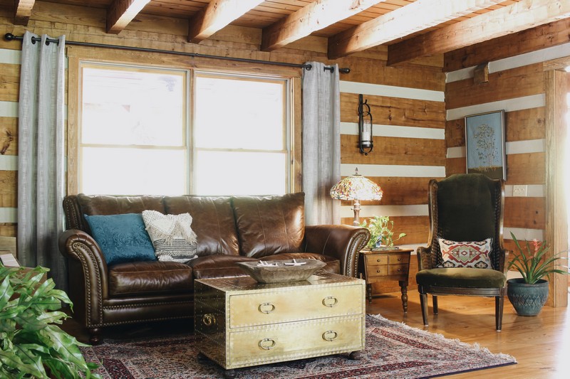 Bold & Eclectic Log Cabin Living Room | The Big Reveal | One Room ...