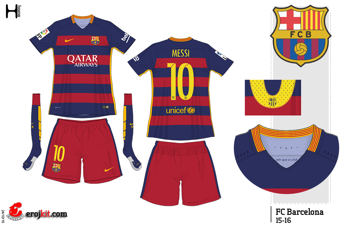 Kit Design, by eroj: 2015-16 Barcelona (Home, Away e Third)