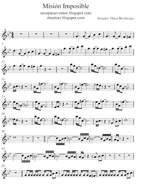 Mission Impossible score and track (Sheet music free) - Free sheet ...