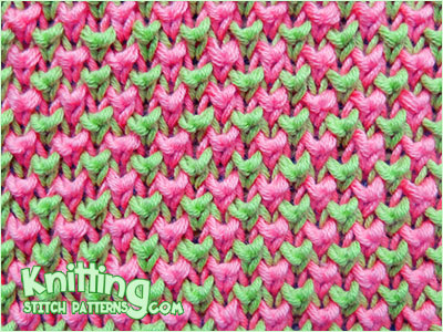 Two-color Bee stitch 🔅 Knitting Stitch Patterns