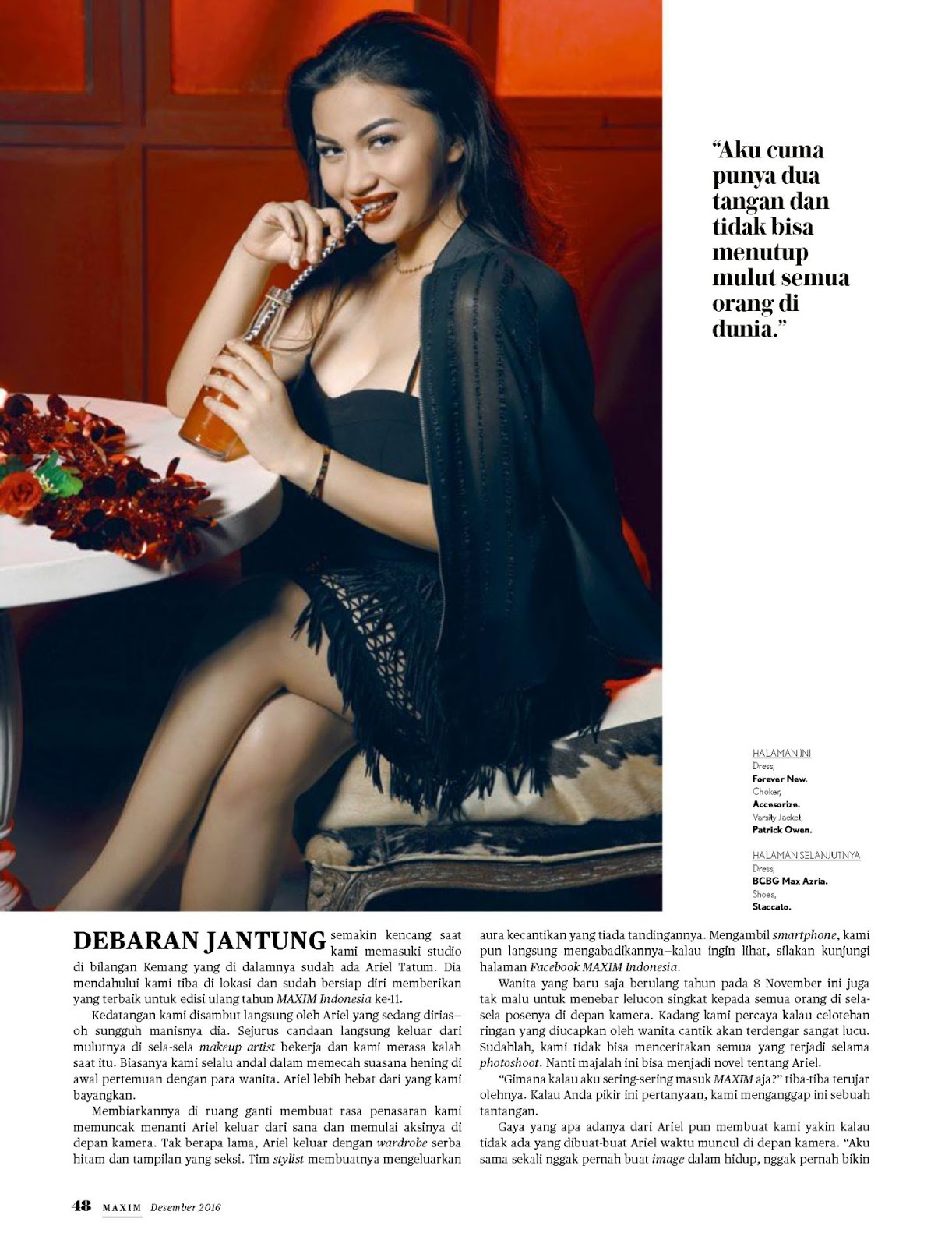 DHEMODELS: Ariel Tatum DI Maxim Indonesia Desember 2016