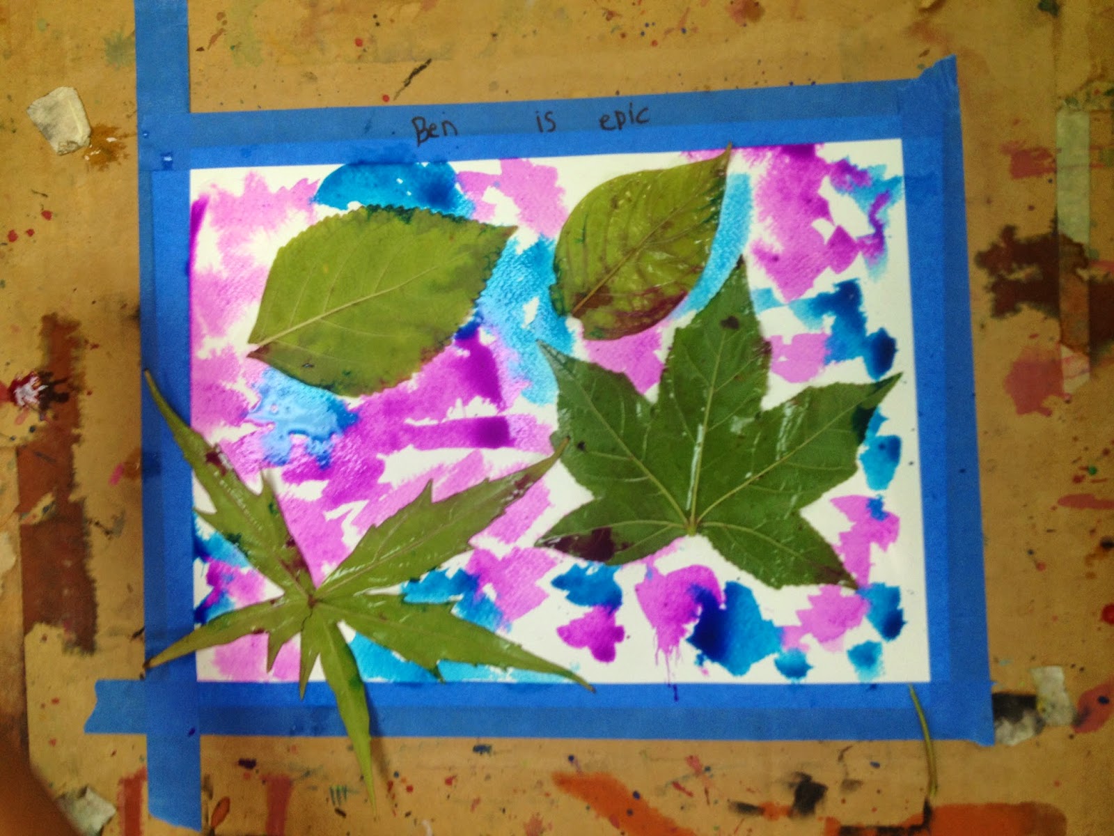 Friends School Art: 5th Grade - Abstract Leaf Paintings