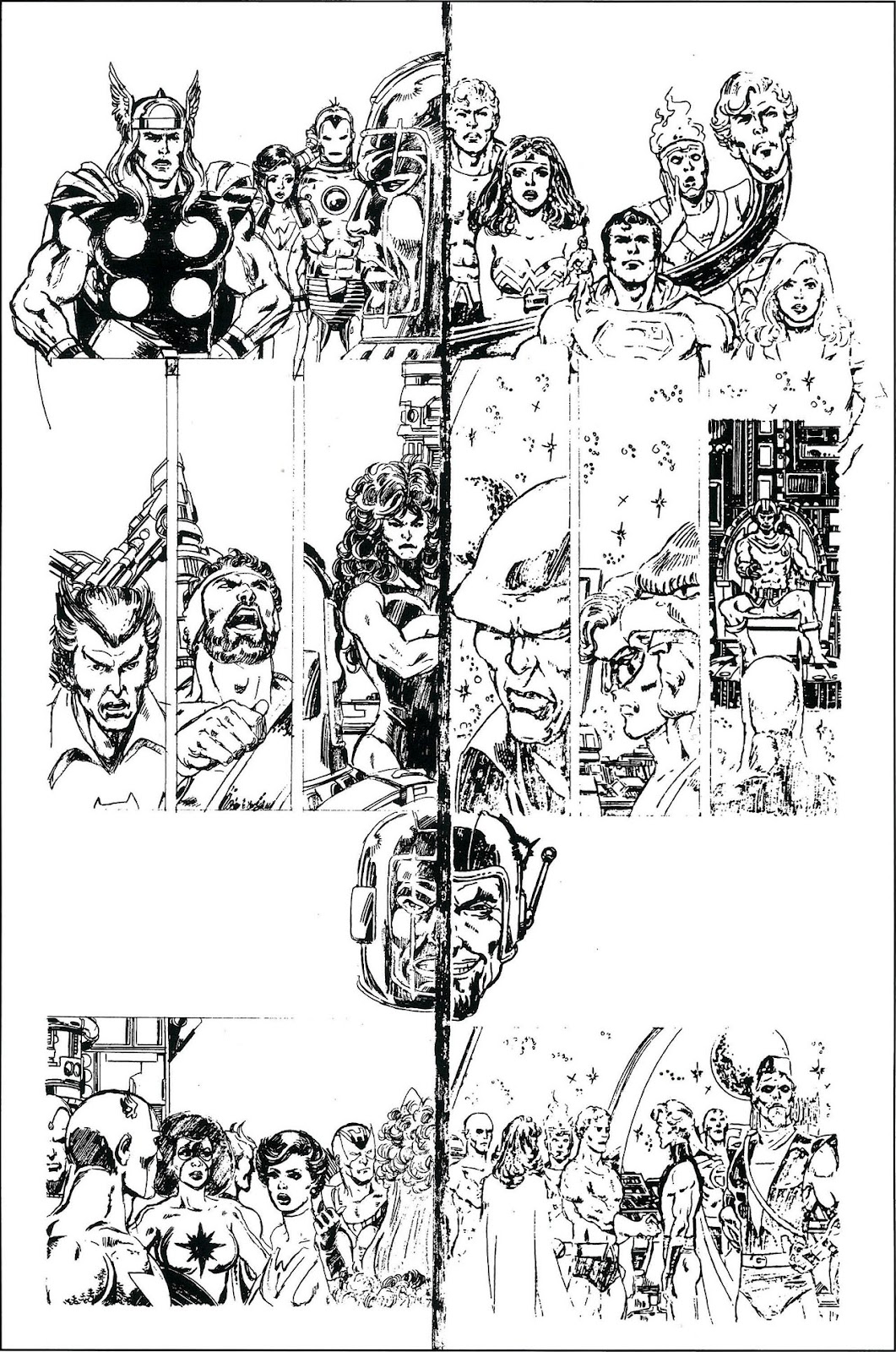 Marvel Comics of the 1980s: 1983 - Avengers vs. JLA original penciled ...