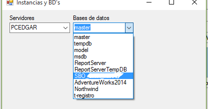 No hay botón "reset" en la vida.: Obtener instancias de SQL Server y bases de datos disponibles ...