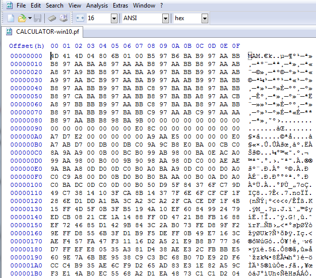 A first look at Windows 10 prefetch files