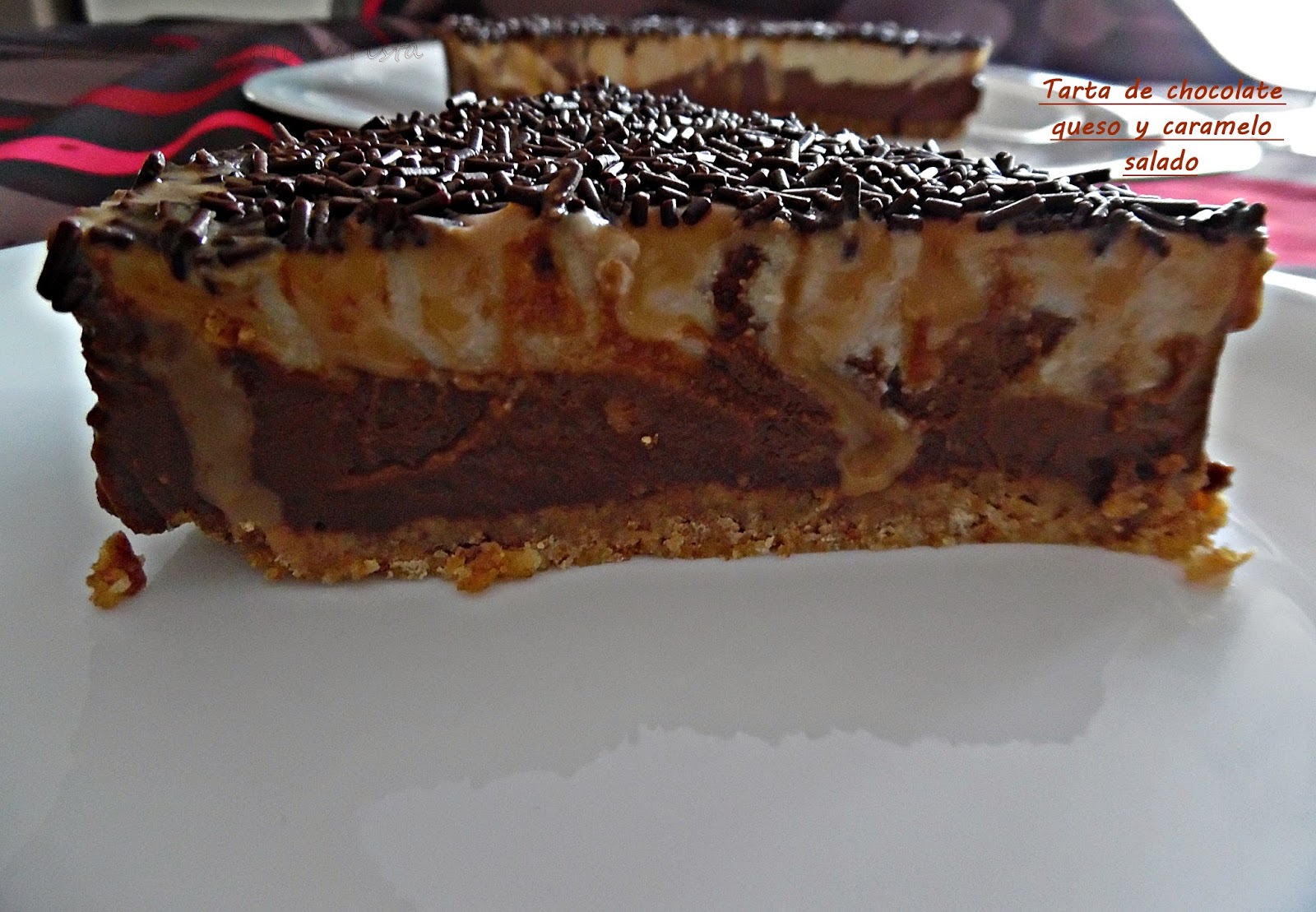 La Cocinera Mileurista: Tarta de chocolate queso y caramelo salado