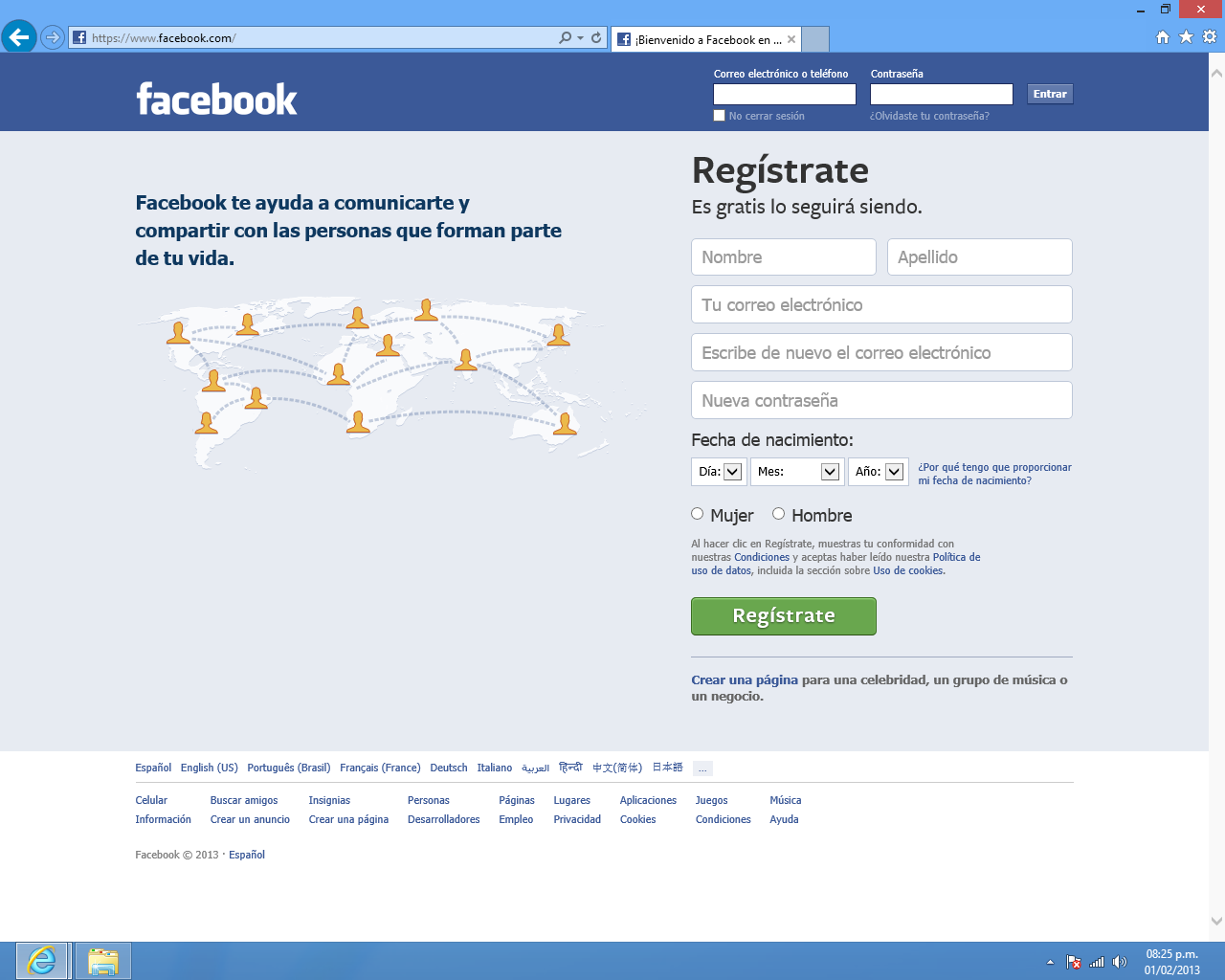 CREAR UNA CUENTA EN FACEBOOK
