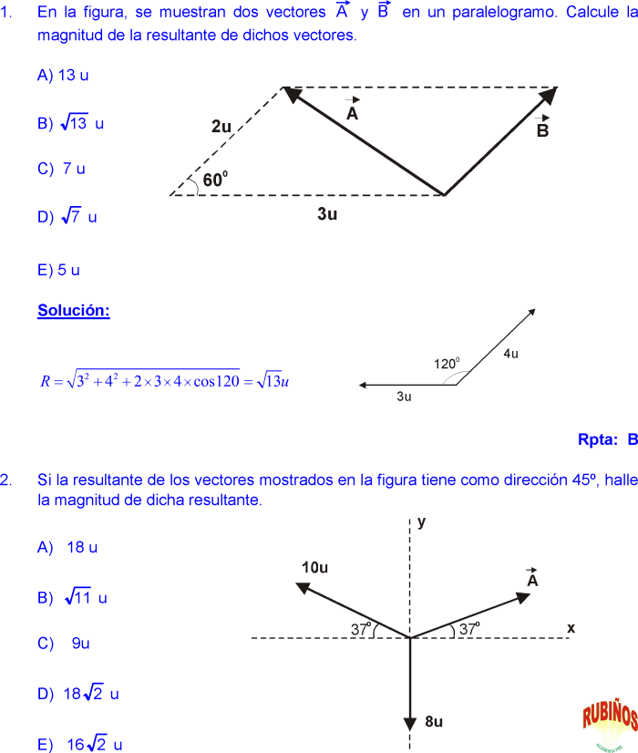 MÉtodo De La DescomposiciÓn Vectorial Ejercicios Resueltos De