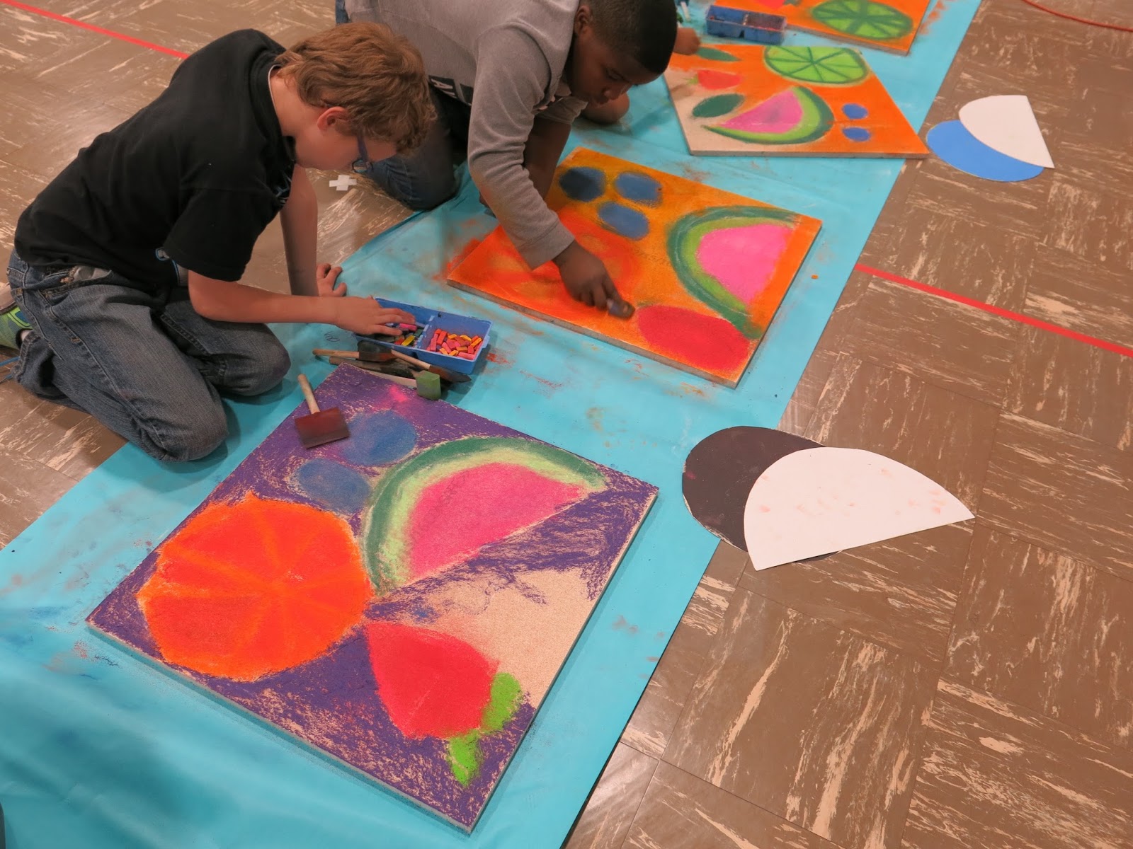 Cassie Stephens: In the Art Room: Fourth Annual Chalked Ceiling Tile Event!
