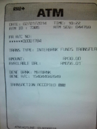 INGIN MENCARI WANG IKHLAS DAN JUJUR: CONTOH RESIT TRANSFER RHB KE MAYBANK