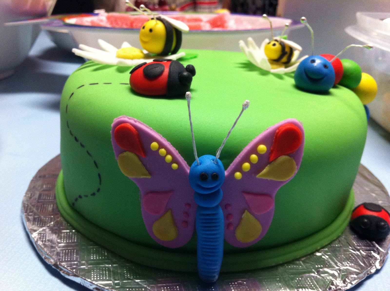 Our Decorated Cakes and Cupcakes: Spring Bug Themed Cake