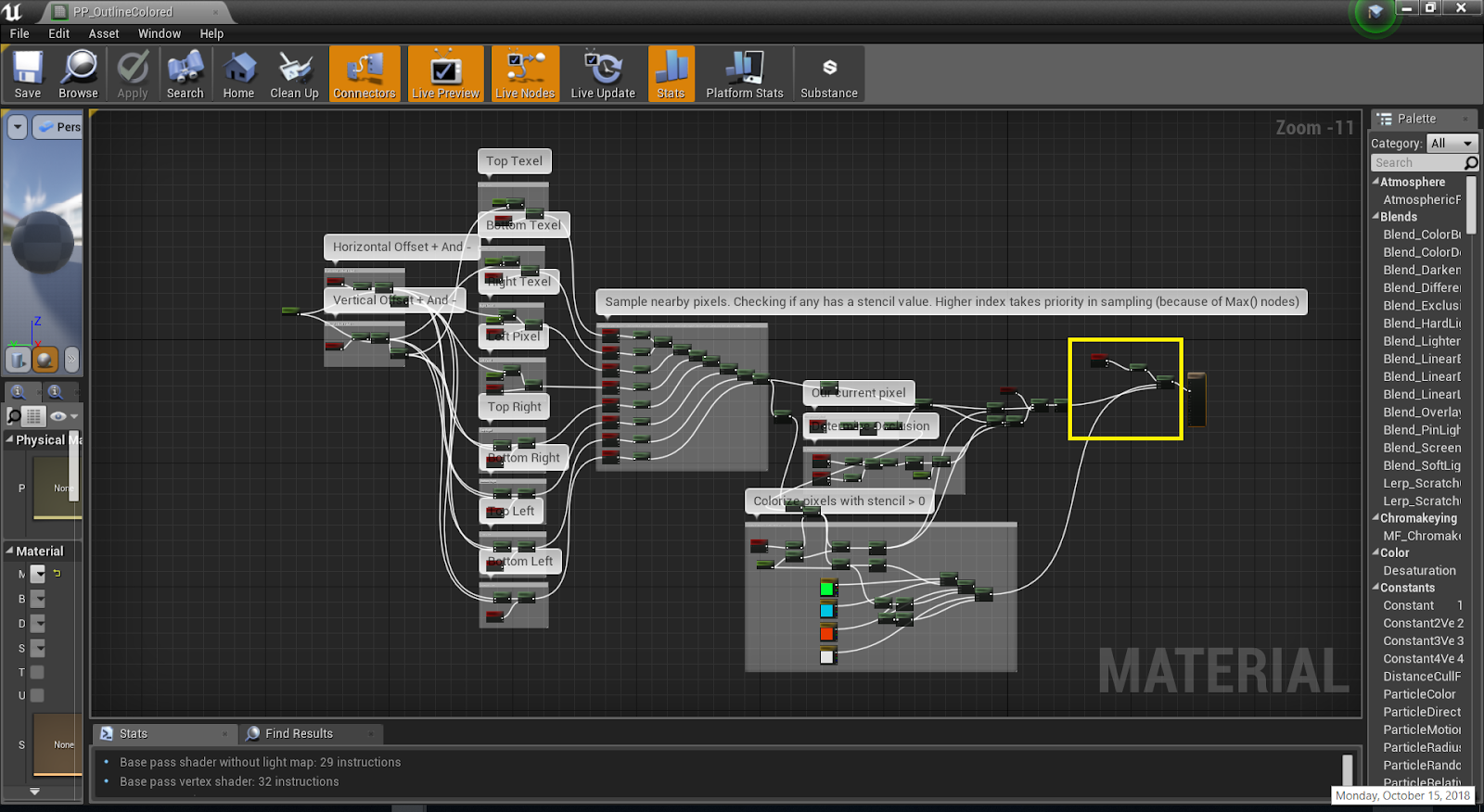 Multicolor soft outline in Unreal Engine