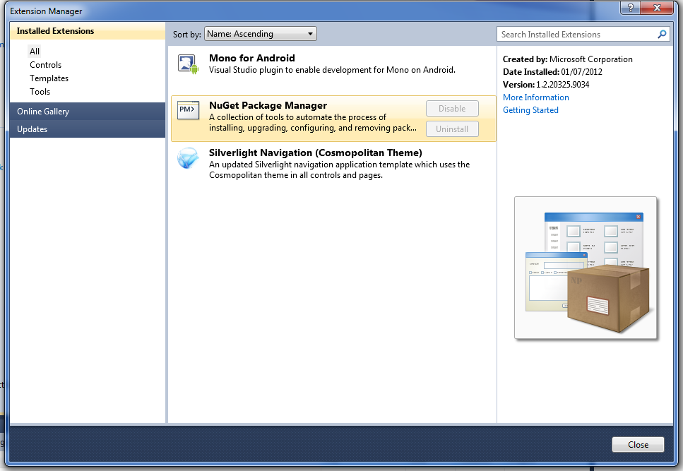 Error Al Instalar Nuget 20