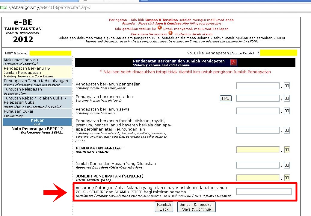 LuPorTi's BloG: How To File Your Tax Online (e-Filing) - BE Form