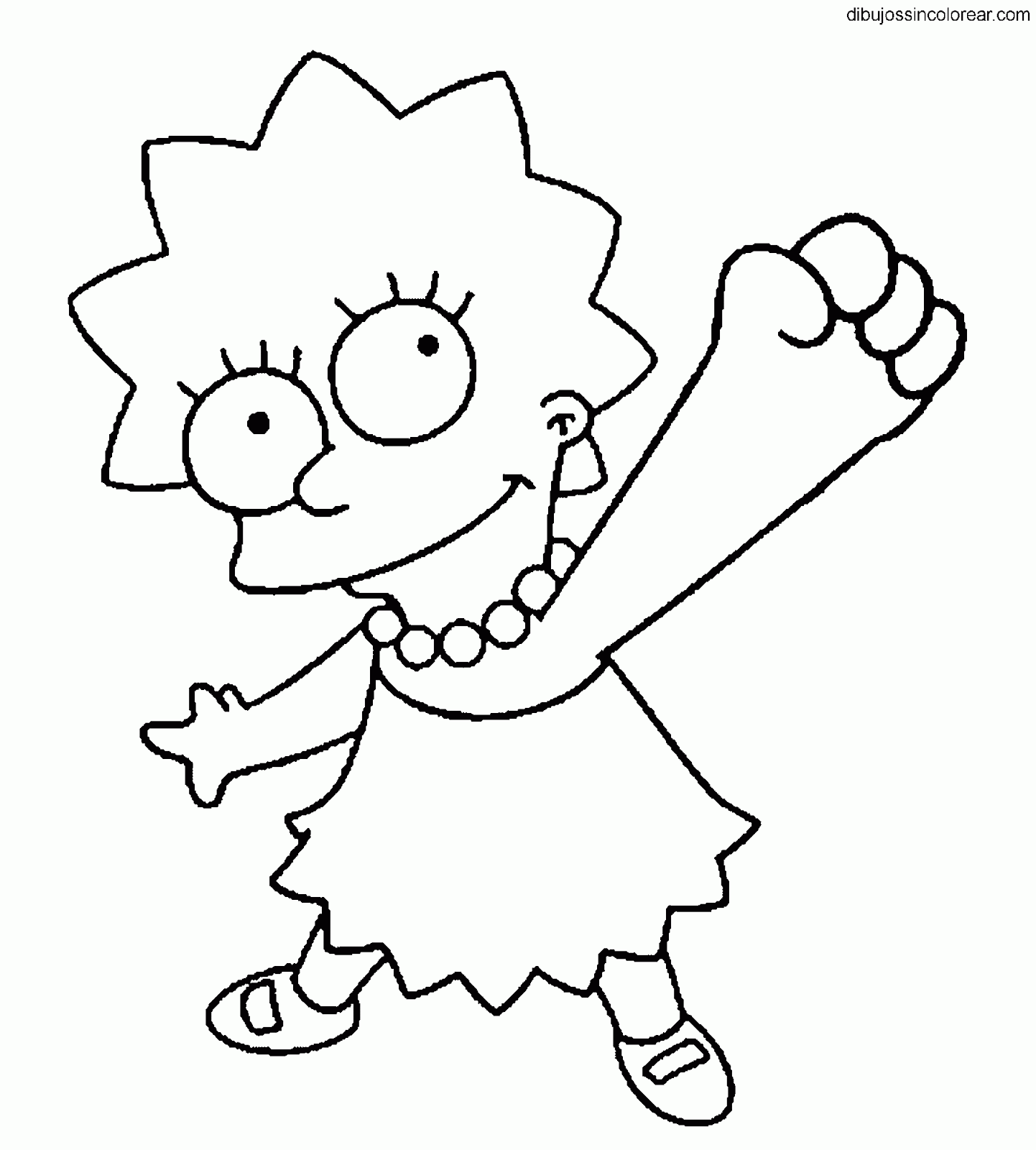 Dibujos Sin Colorear: Dibujos de Lisa Simpson (Los Simpsons) para Colorear