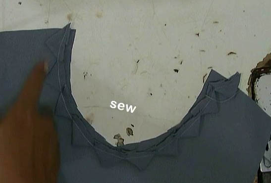 tutorial menjahit blouse model leher bundar membentuk bunga matahari