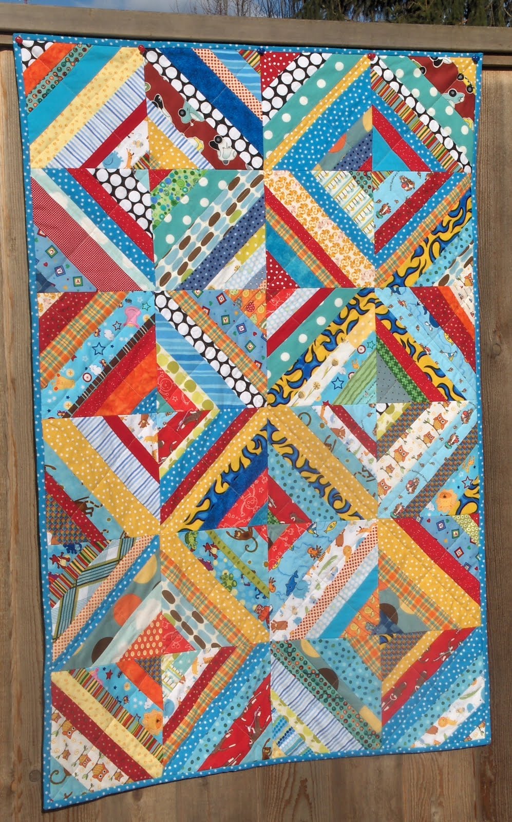 Making More with Less: Kid's String Quilt Complete