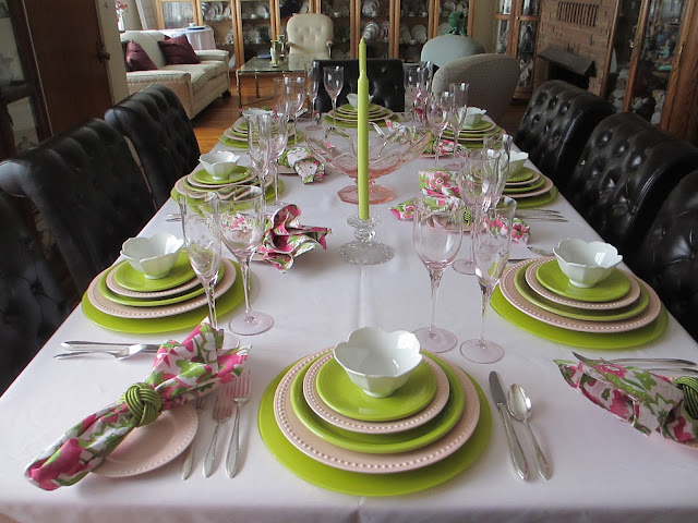 The Welcomed Guest: Pale Pink and Lime Green