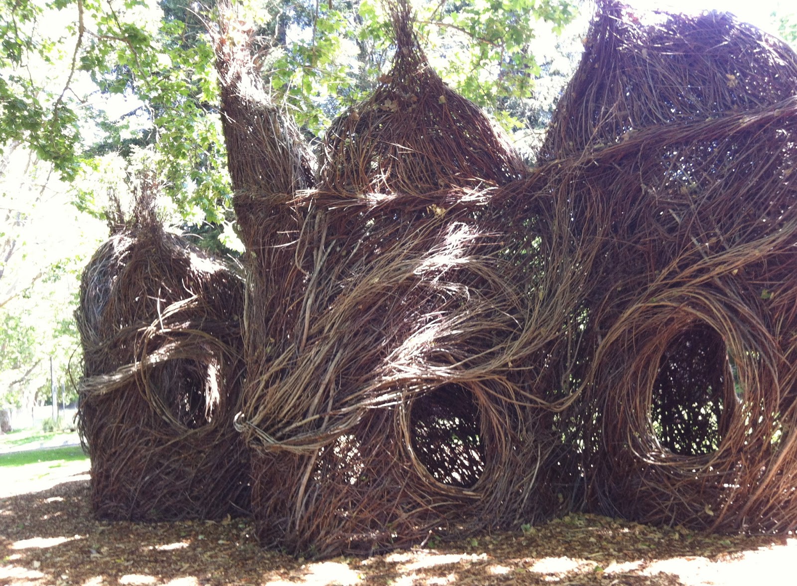 we bloom here: Double Take by Patrick Dougherty at the Palo Alto Art Center