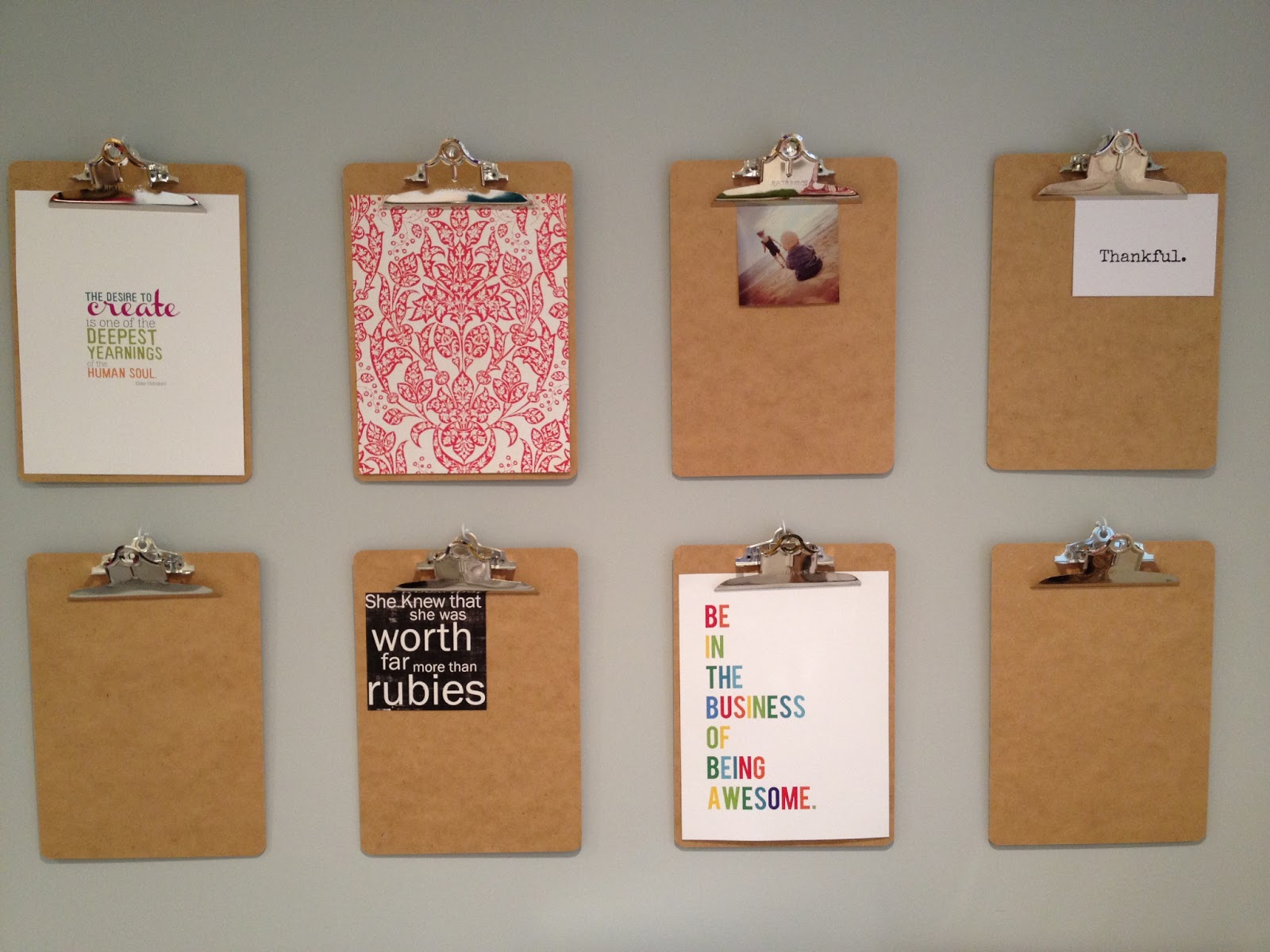 Cora Anne Designs: Clipboard Wall