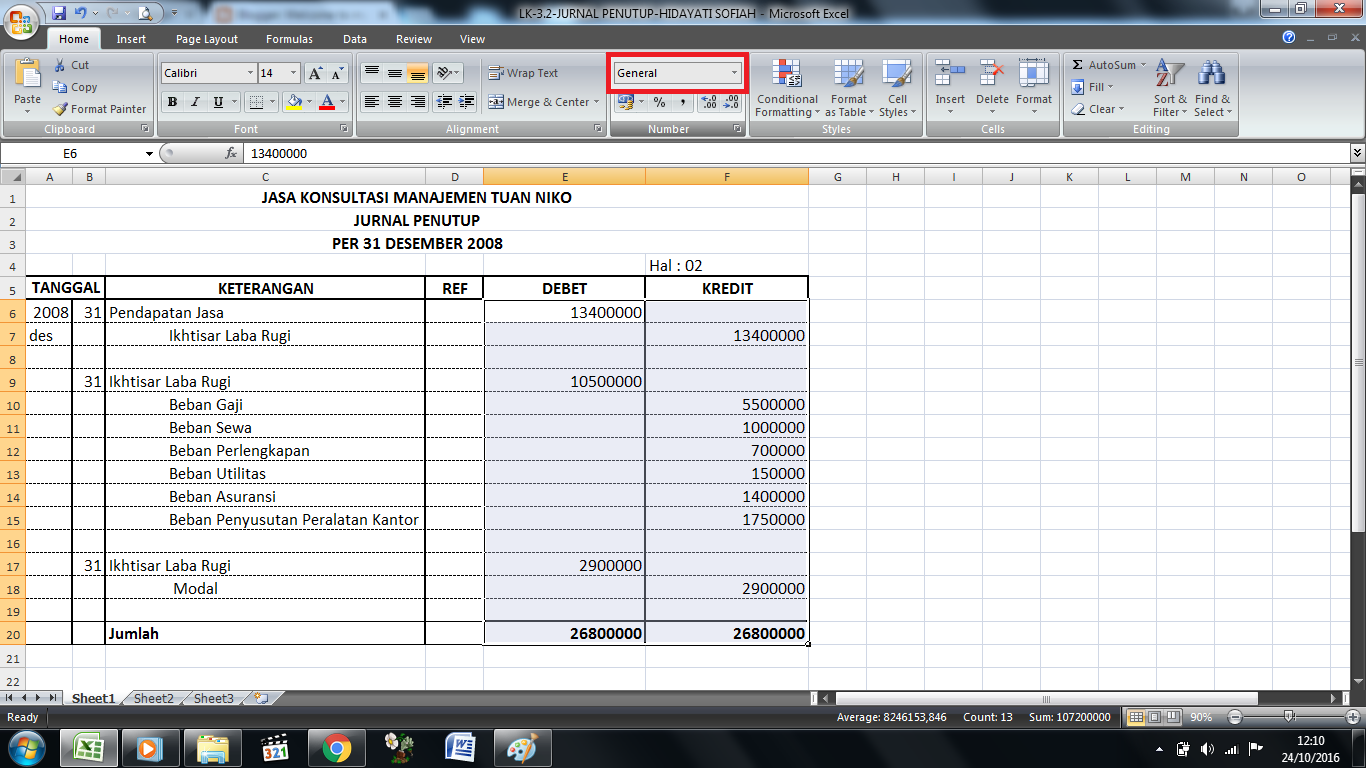 Putri Cahyati berkicau: Membuat Simbol Rupiah di MS Excel secara otomatis