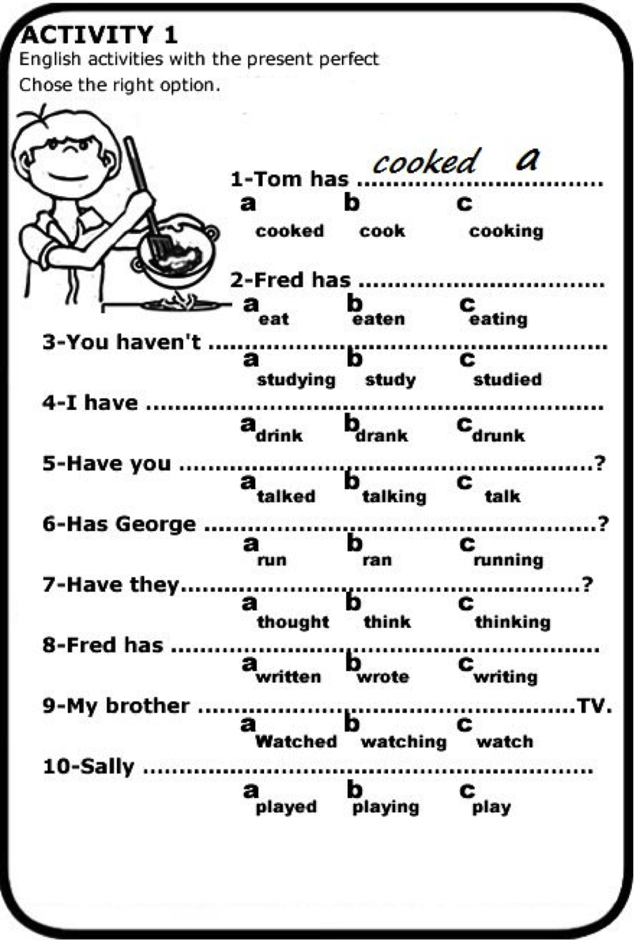 Blog da Professora Taís: Exercícios sobre Present Perfect e Past ...