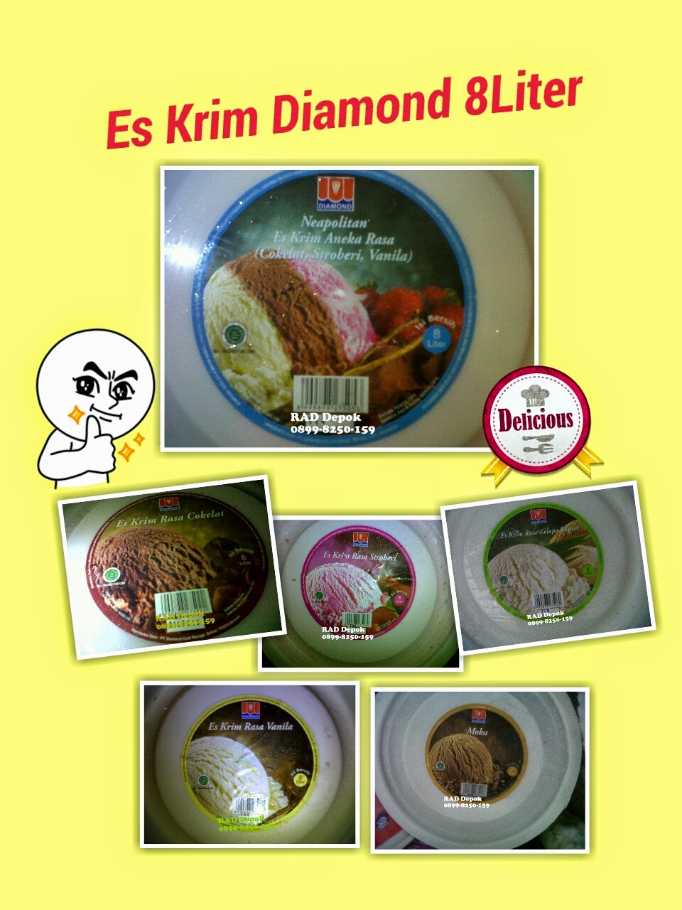 RAD Supplier Food and Beverage: Es Krim Diamond, Diamond Ice Cream 8Liter