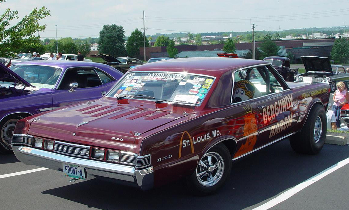 Just A Car Guy: the Bergundy Baron, a backwards racing 1965 Pontiac GTO.