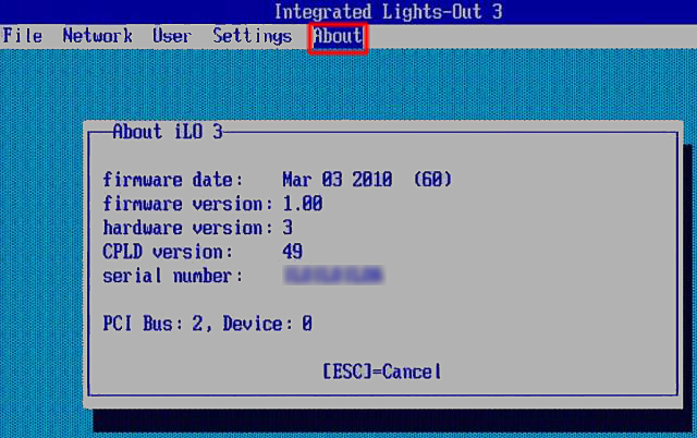 Pantallazos.es: Configuración ILO (Integrated Lights-Out) de HP