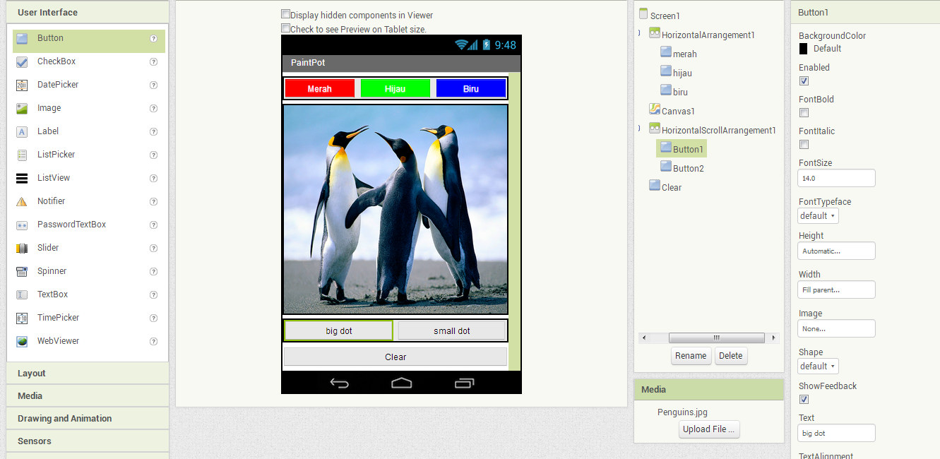 Fitur Untuk Mengatur Ukuran Gambar Pada Kanvas App MIT Inventor