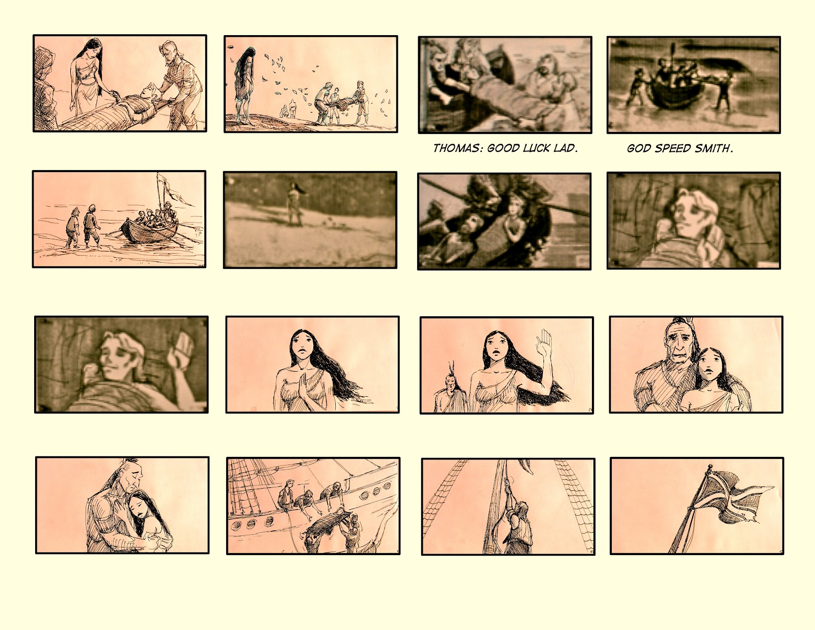 Francis Glebas - Critical Opalescence: Pocahontas' Farewell Storyboards Francis Glebas - Critical Opalescence: Pocahontas' Farewell Storyboards