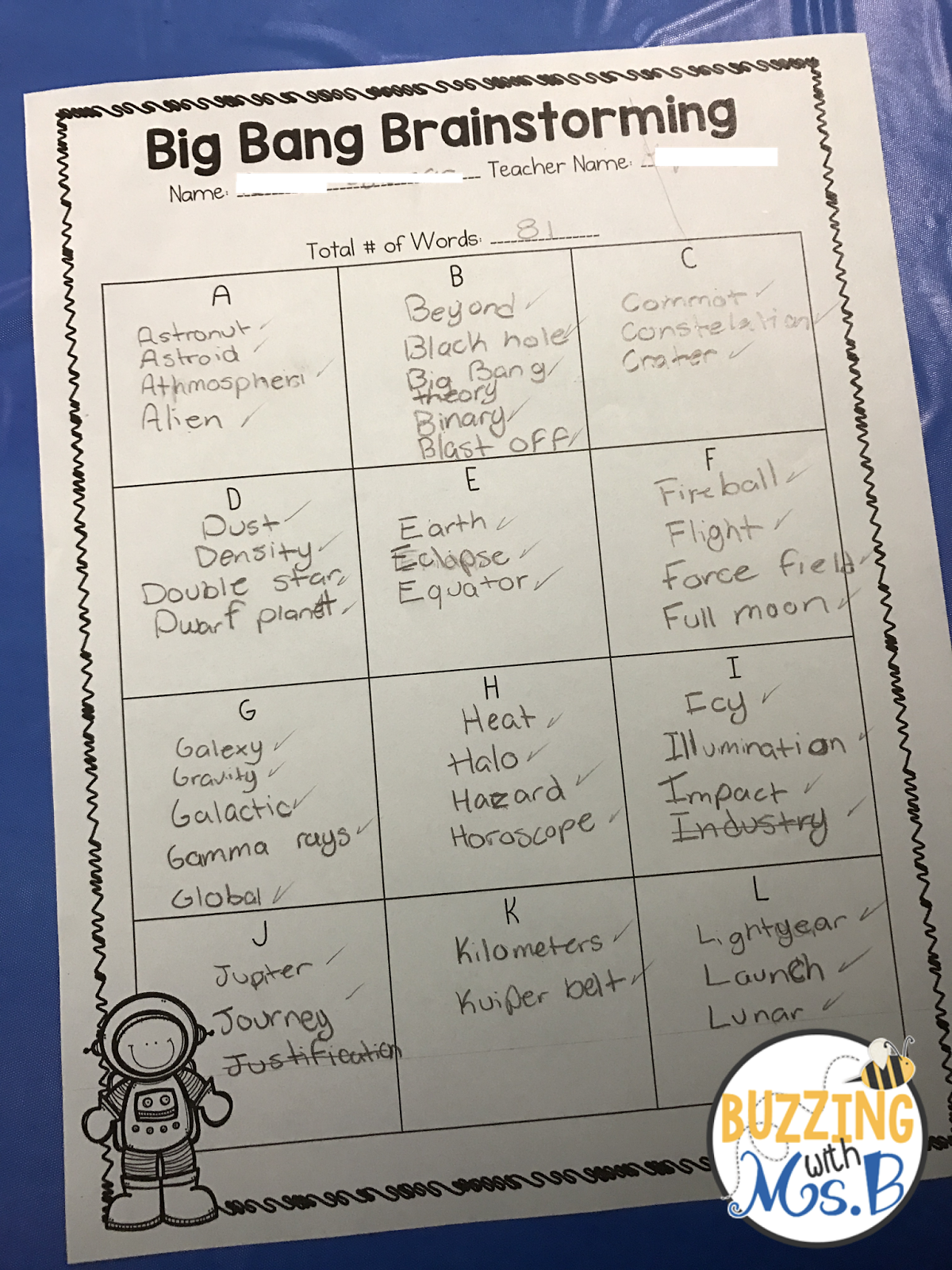 Blast off to family literacy night! Space themed - Buzzing with Ms. B