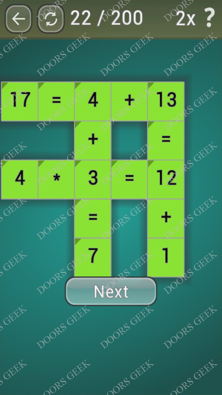 Math Games [Beginner] Level 22 ~ Doors Geek