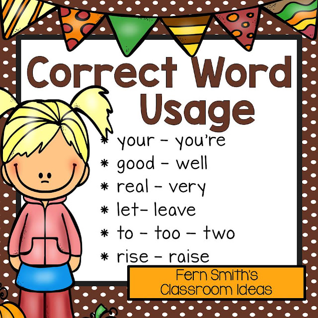 Fall Correct Word Usage Task Cards - Set Two - Fern Smith's Classroom ...